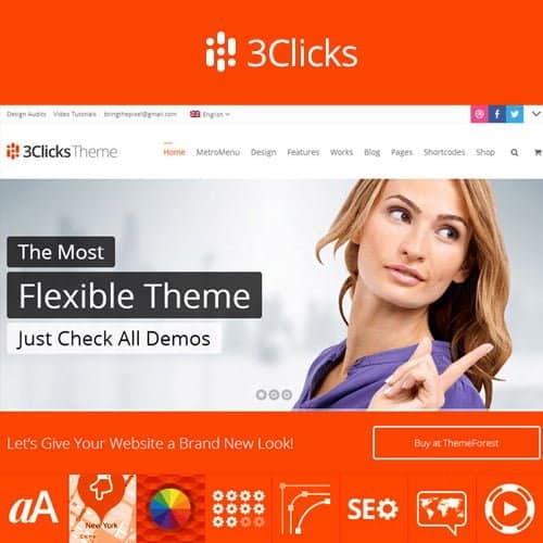 3Clicks | Responsive Multi-Purpose WordPress Theme - Theme Plugin BD