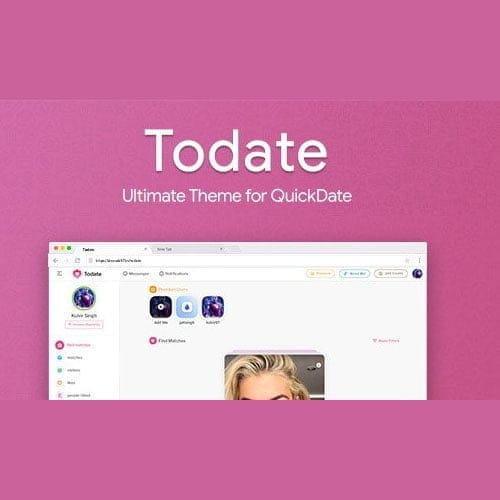 Todate – The Ultimate QuickDate Theme - Theme Plugin BD